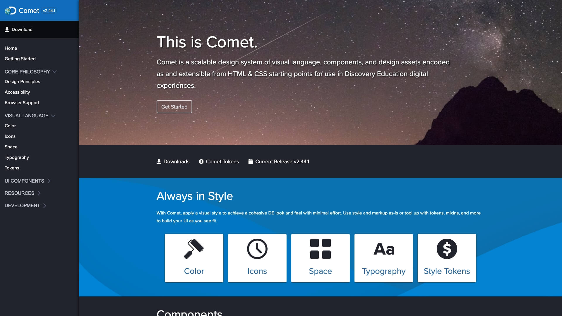 Comet | DesignSystemHunt.com