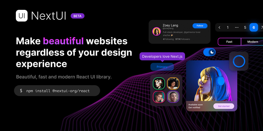 NextUI | DesignSystemHunt.com