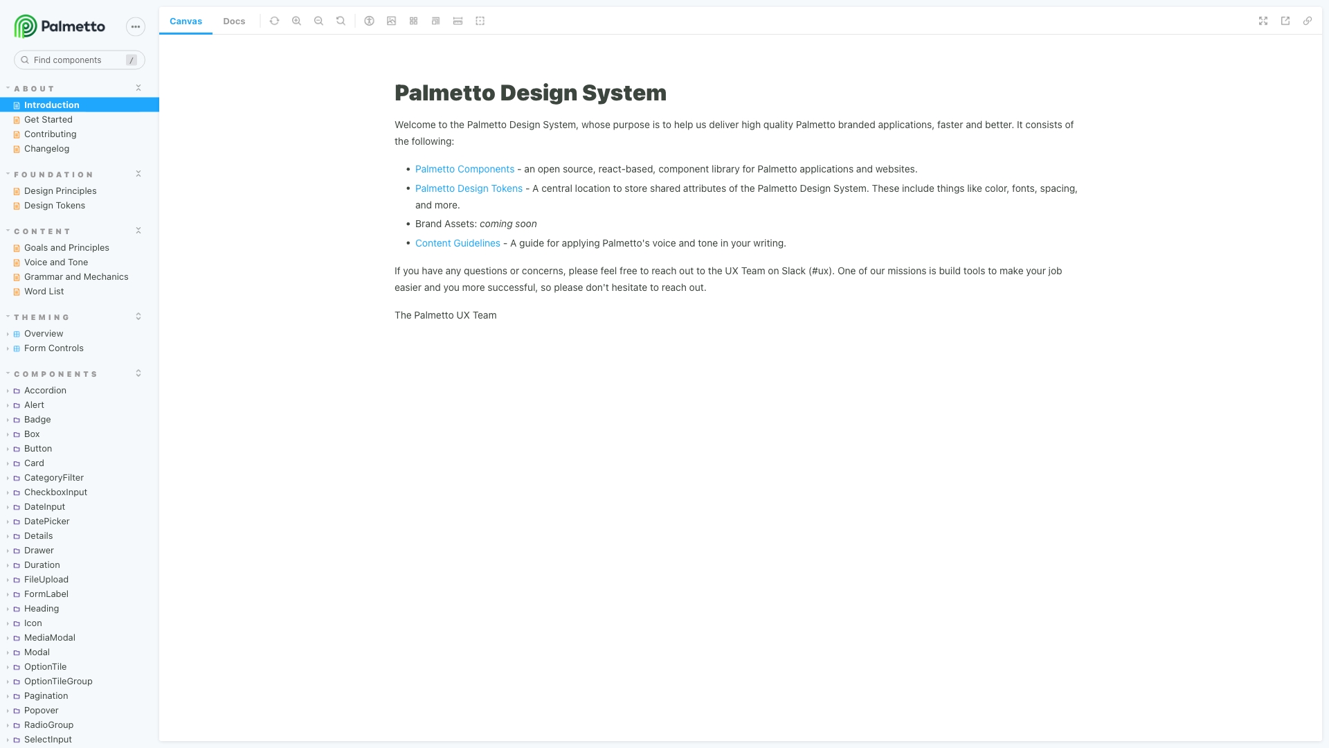 Palmetto Design System | DesignSystemHunt.com
