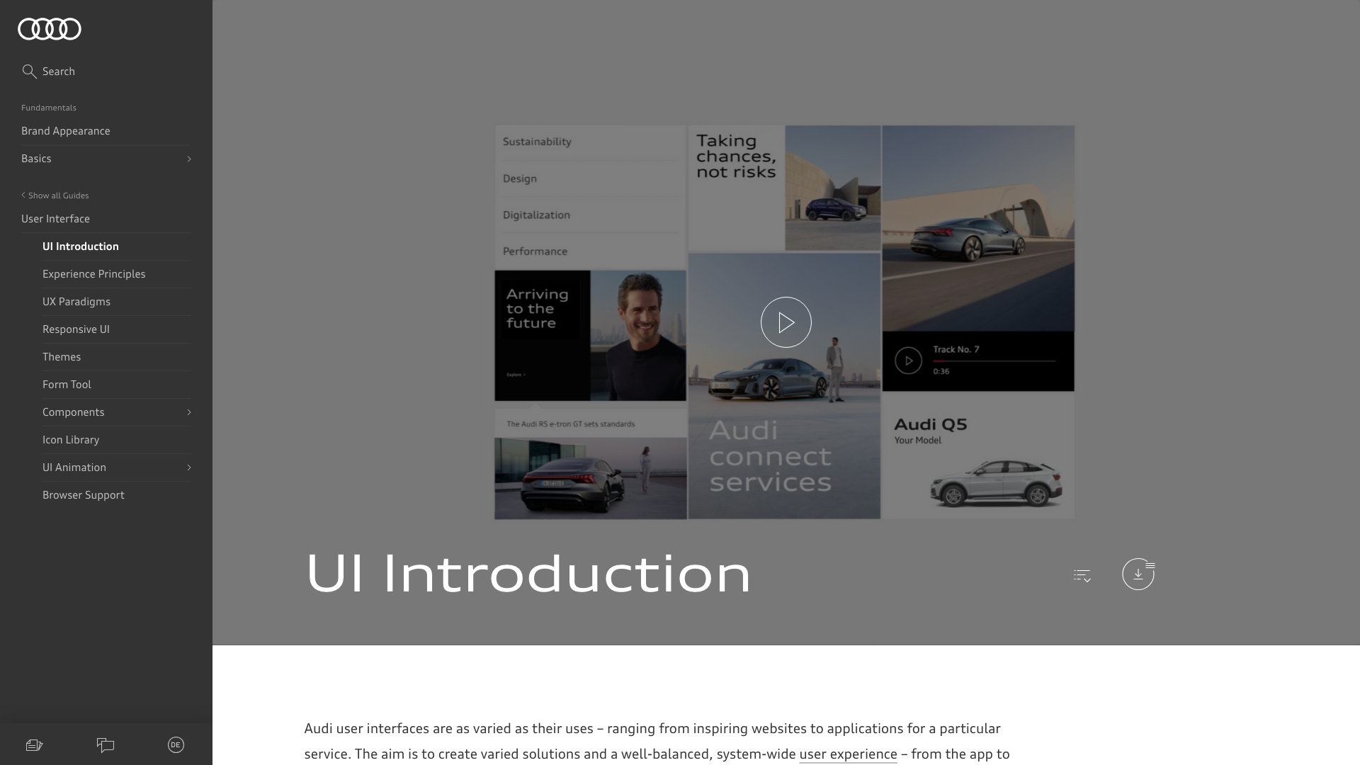 Audi UI | DesignSystemHunt.com